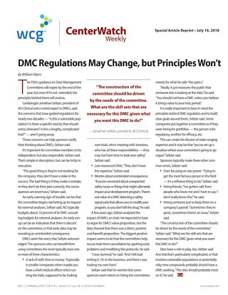 DMC Regulations May Change, but Principles Won't - WCG Clinical