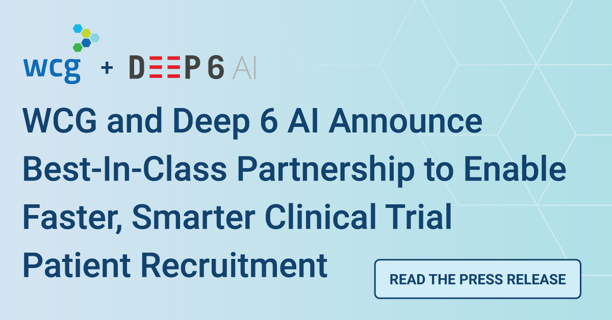 WCG and Deep 6 AI Announce Best-In-Class Partnership to Enable Faster ...
